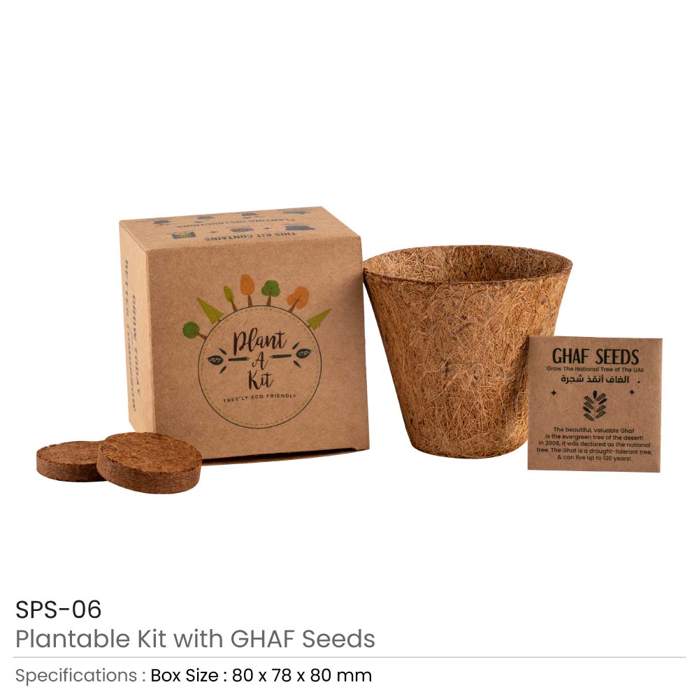 Plantable Kit with GHAF Seeds in Kraft Box | Promotional Gifts ...