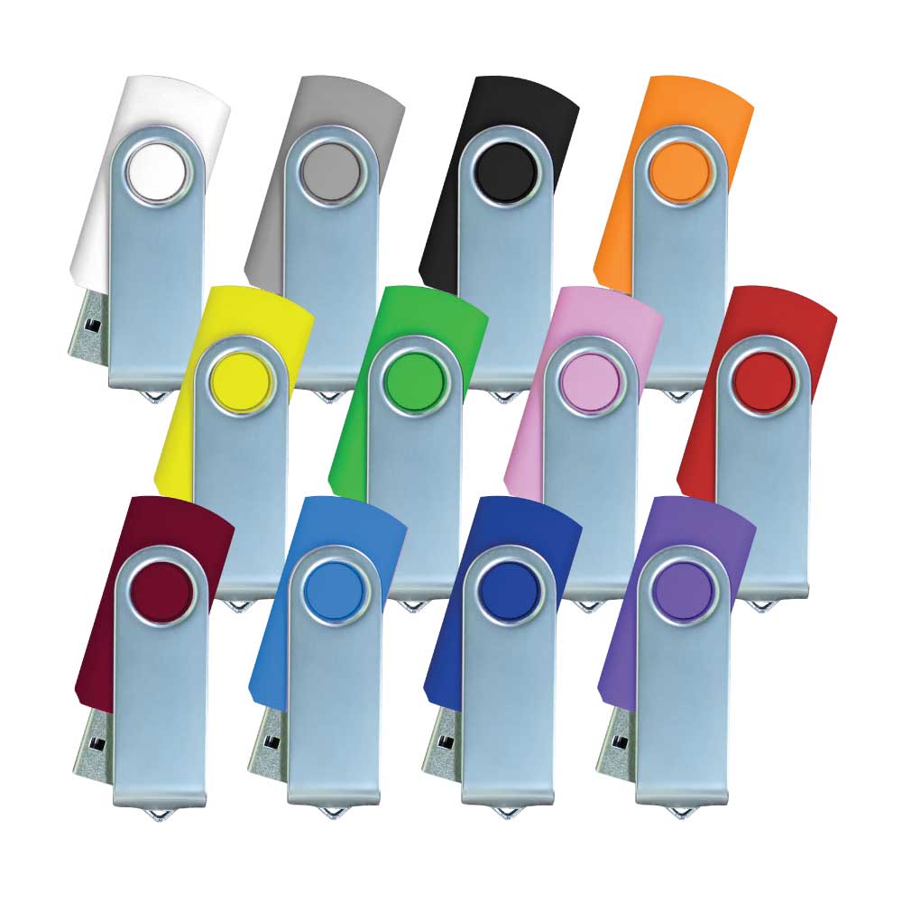 Silver Swivel USB Flash Drives | Promotional Gifts Suppliers in Dubai