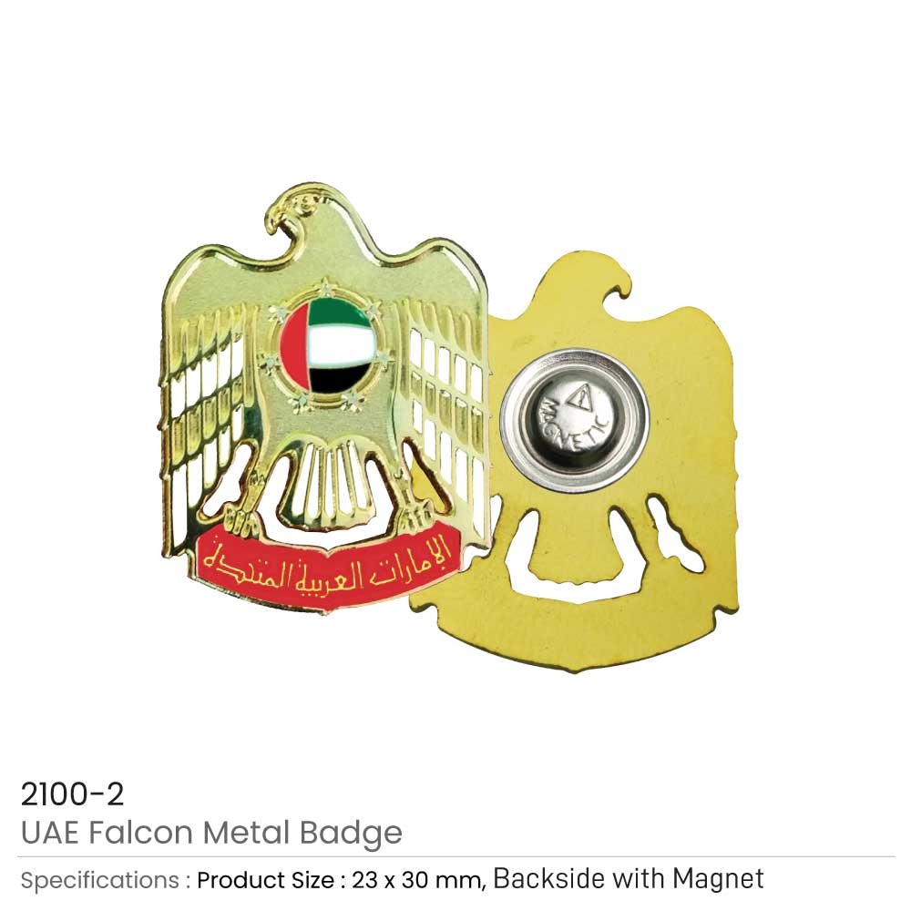 UAE Falcon Badges with Magnet | Promotional Gifts Suppliers in Dubai