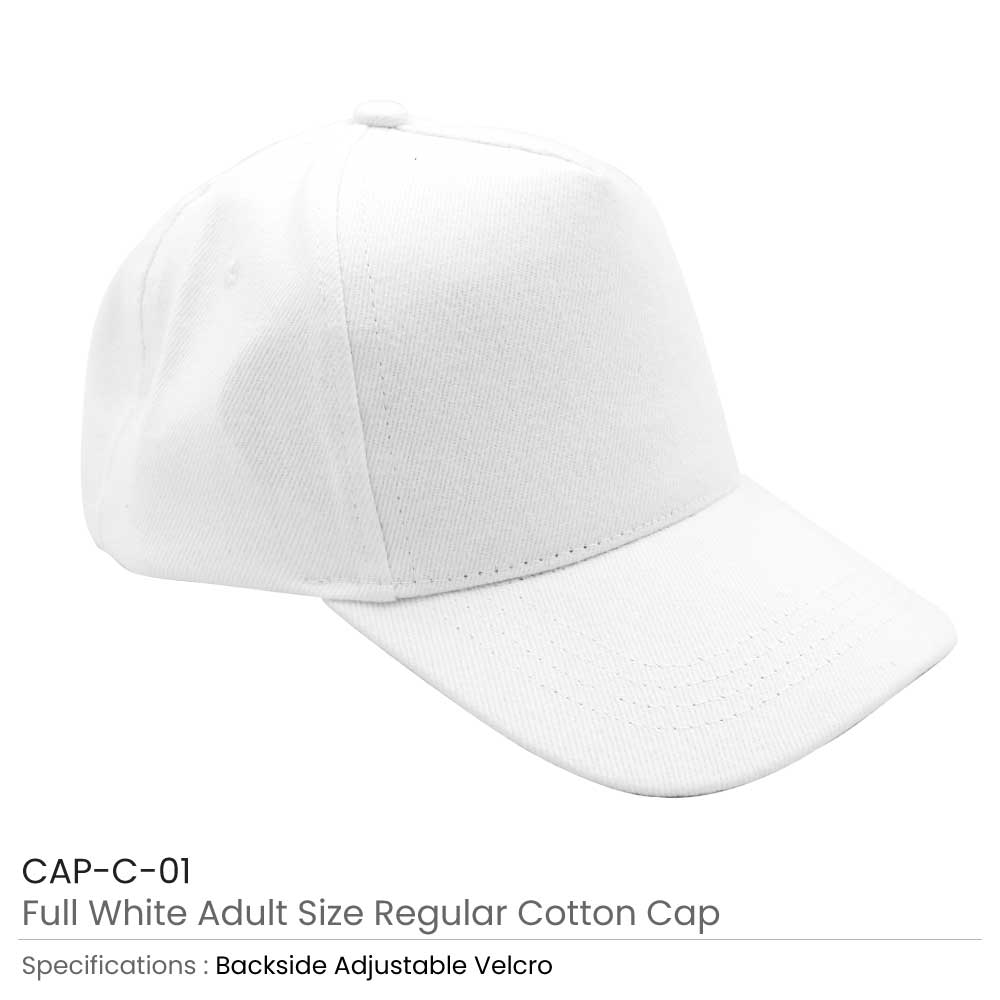 White Cotton Caps | Promotional Gifts Suppliers in Dubai