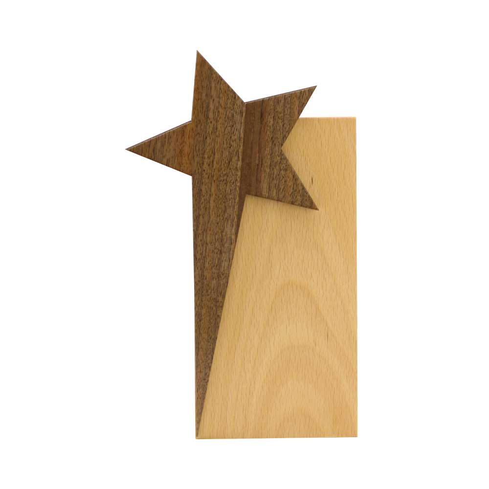 Star Design Wooden Trophy | Promotional Gifts Suppliers in Dubai